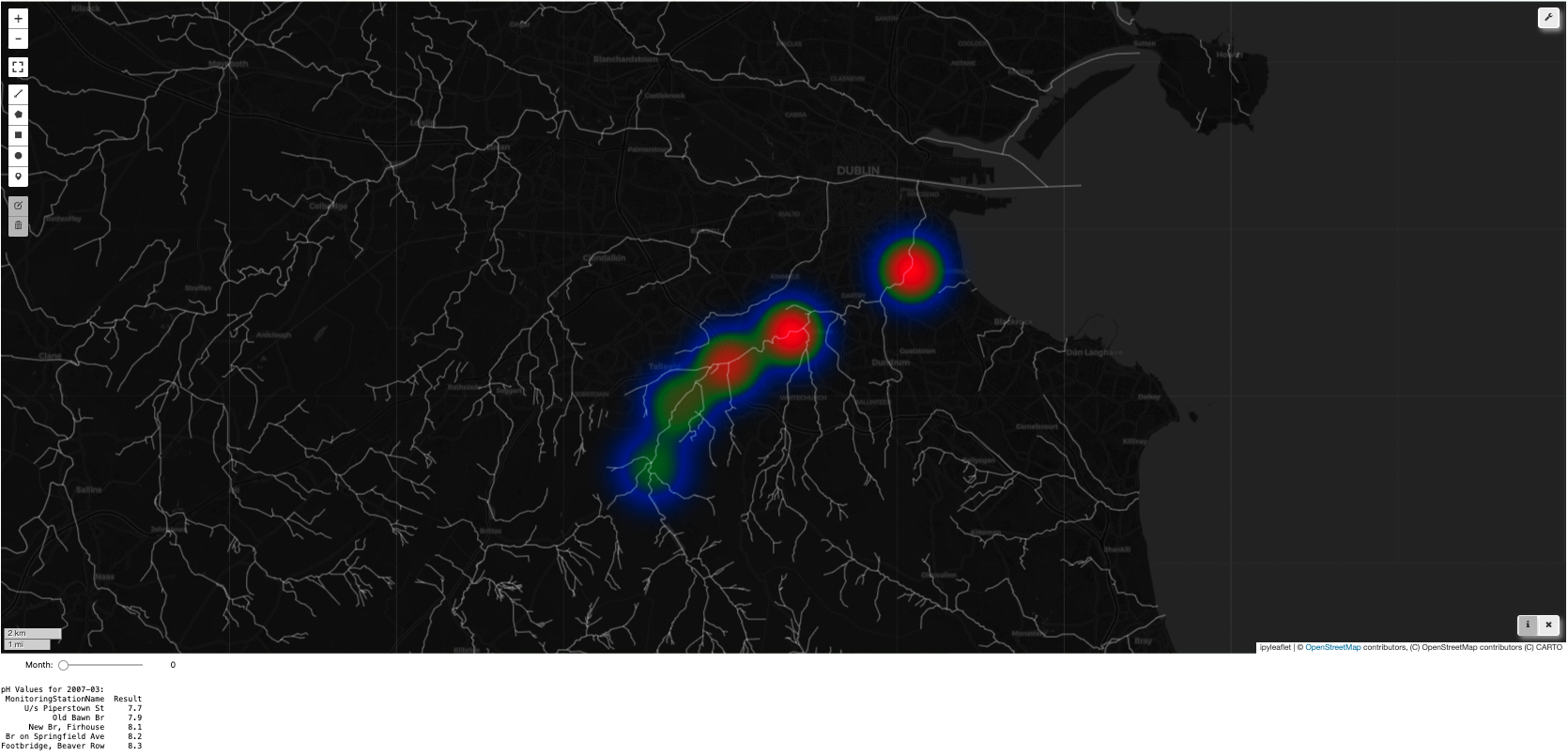 Interactive map - pH levels in River | Spatialnode